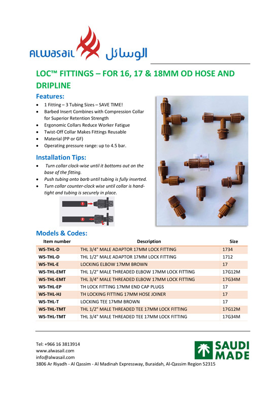 LOC™ Fittings - Alwasail Industrial Company